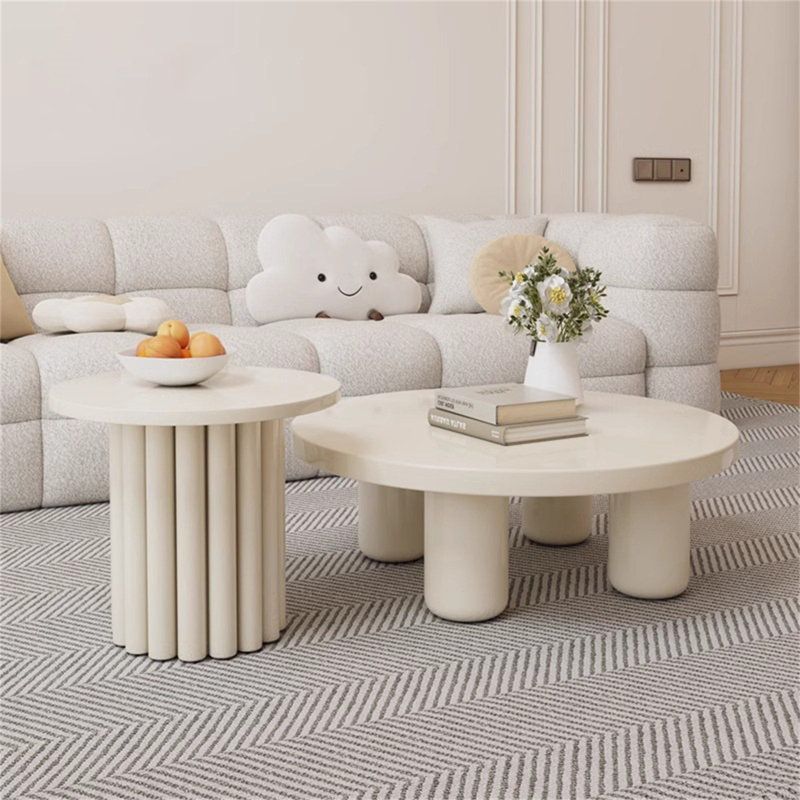 Red Barrel Studio Style Living Room Side Table Nordic Creative Round Coffee Table Simple Modern Home Wabi sabi Style Small Table Cream Small Apartment Wayfair